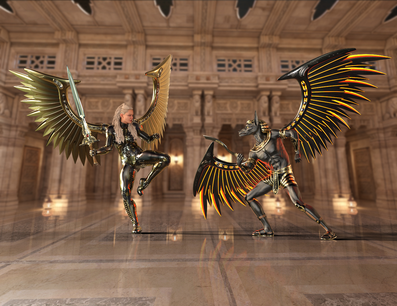 Biomech Angel Wings for Genesis 9 | Daz 3D