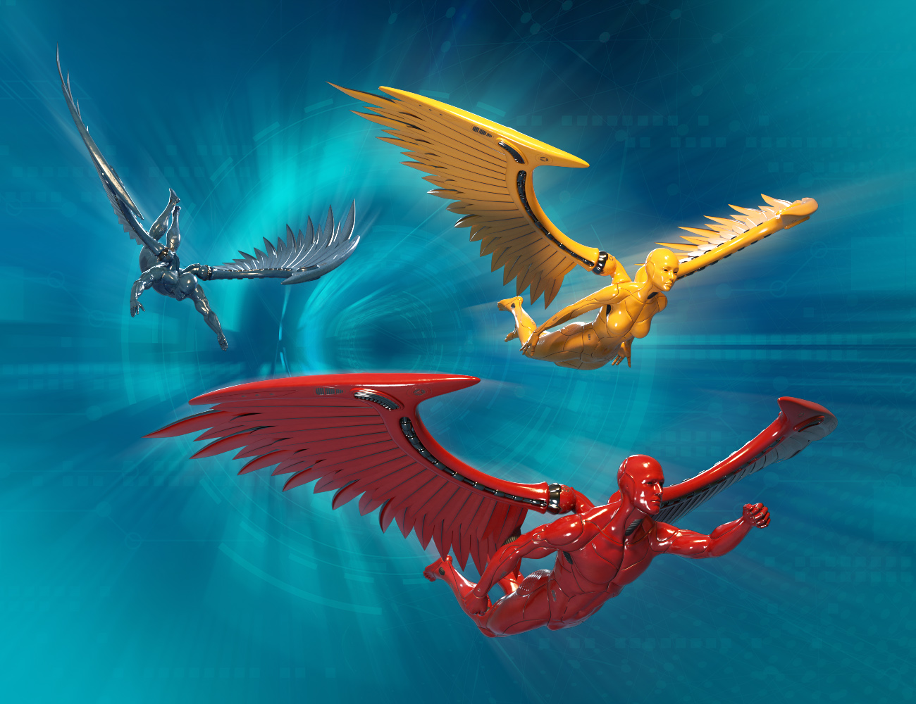 Biomech Angel Wings for Genesis 9 | Daz 3D