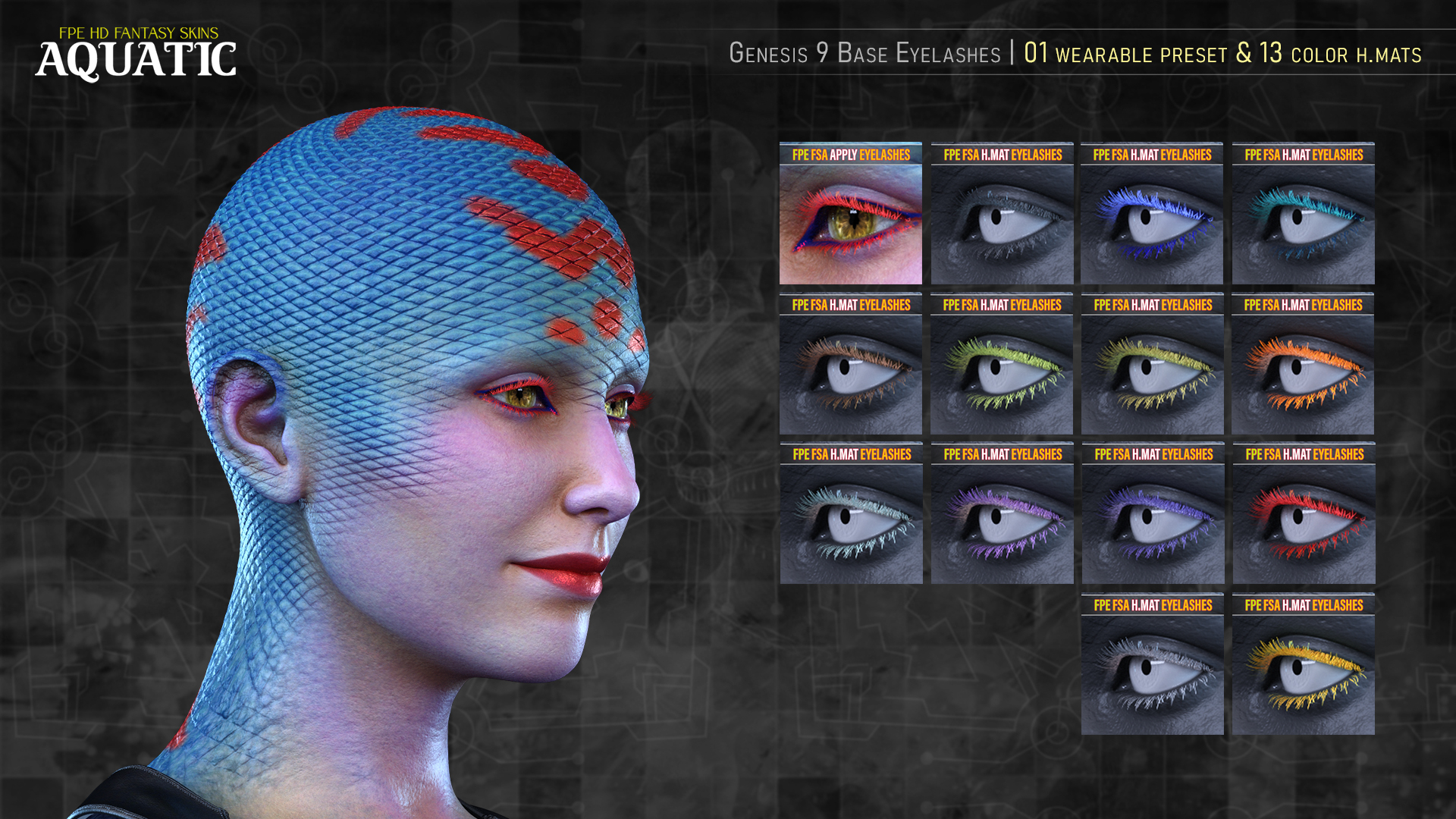 FPE HD Fantasy Skins Aquatic for Genesis 9 | Daz 3D
