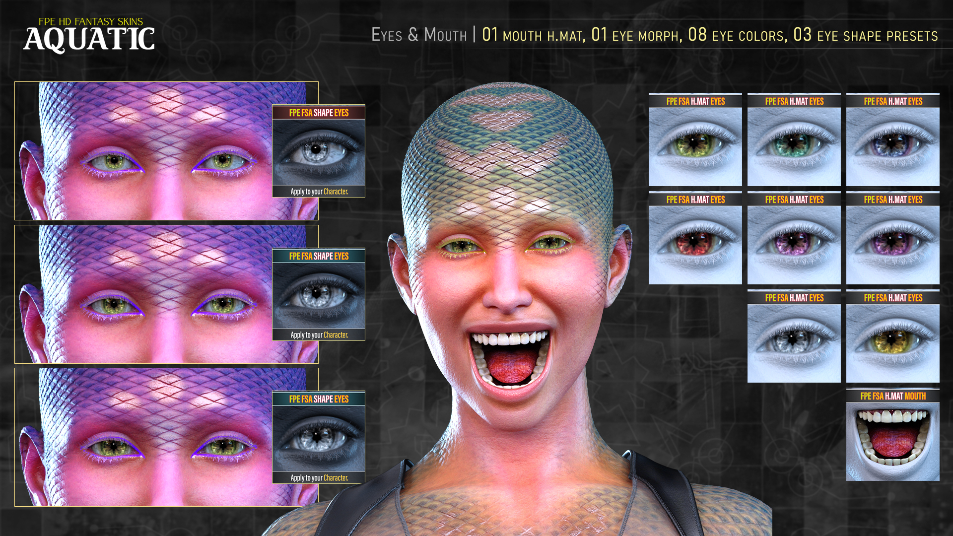 FPE HD Fantasy Skins Aquatic for Genesis 9 | Daz 3D