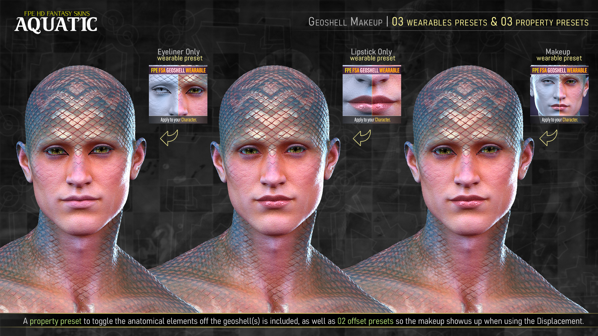 FPE HD Fantasy Skins Aquatic for Genesis 9 | Daz 3D