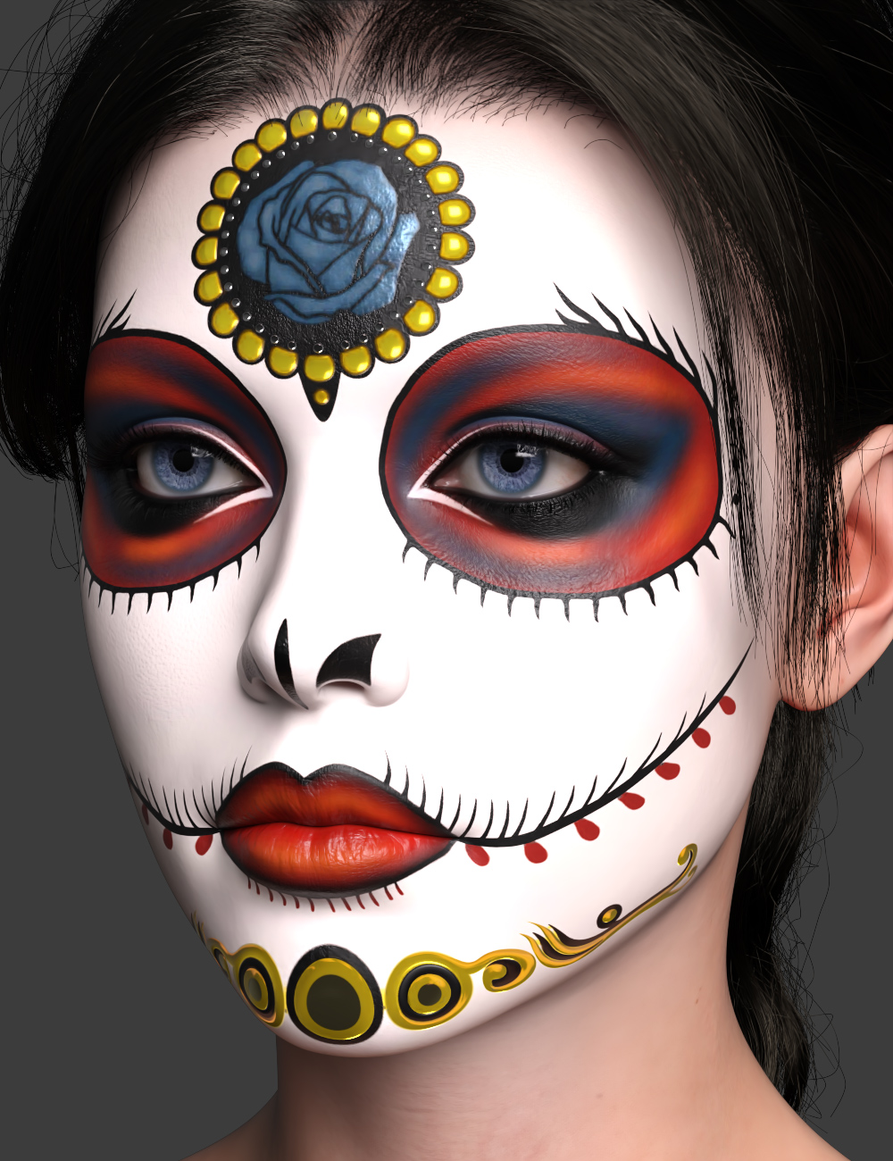 Makeup System - Day of the Dead LIE Makeup for Genesis 9 | Daz 3D