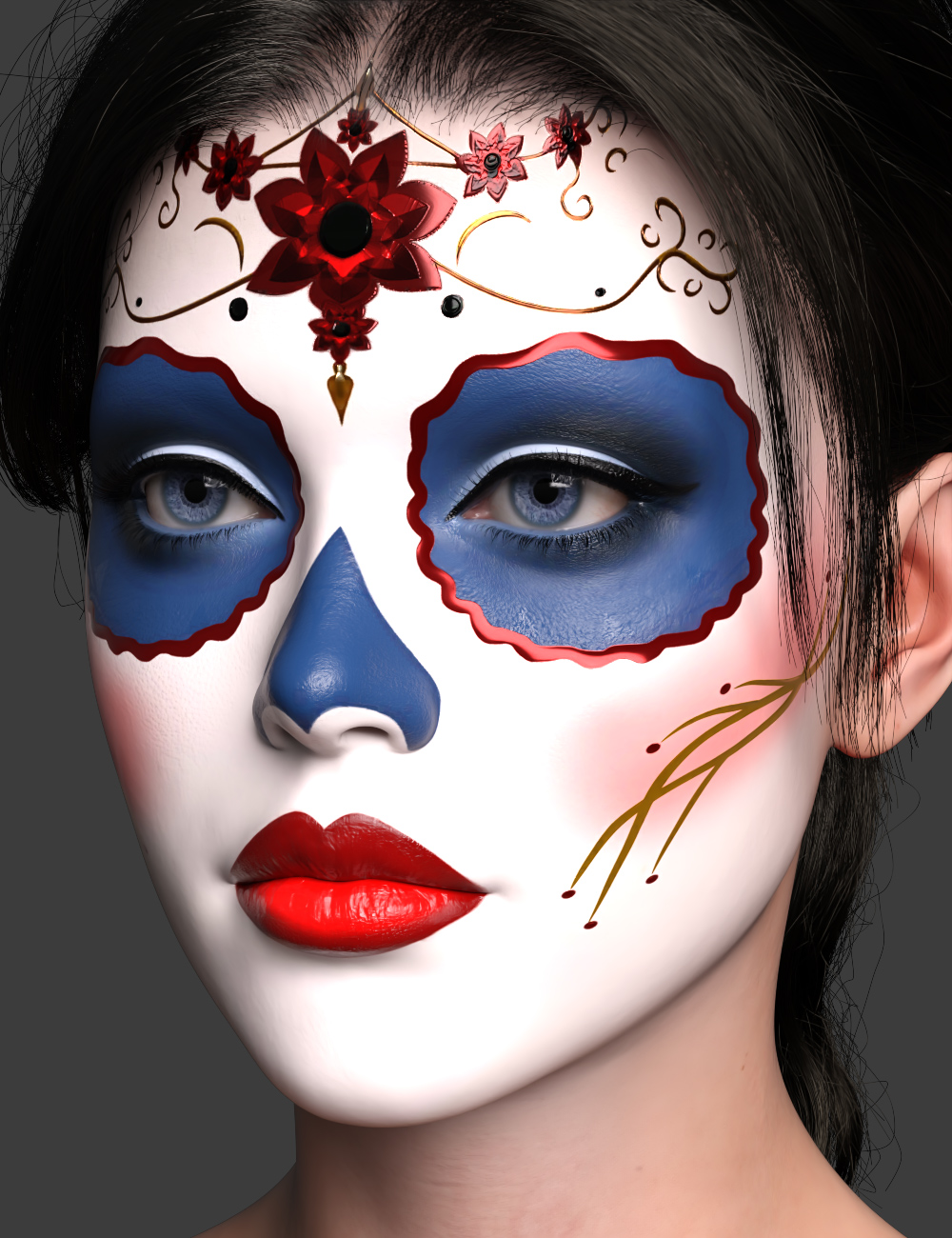 Makeup System - Day of the Dead LIE Makeup for Genesis 9 | Daz 3D