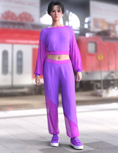 dForce Trendy Tracksuit Outfit for Genesis 9 | Daz 3D