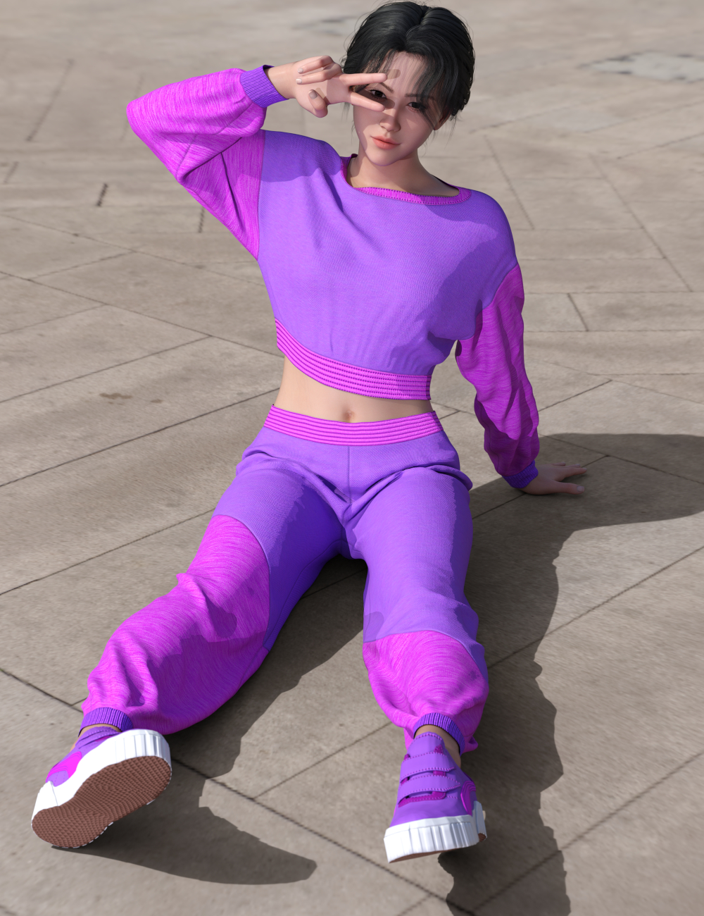 dForce Trendy Tracksuit Outfit for Genesis 9 | Daz 3D