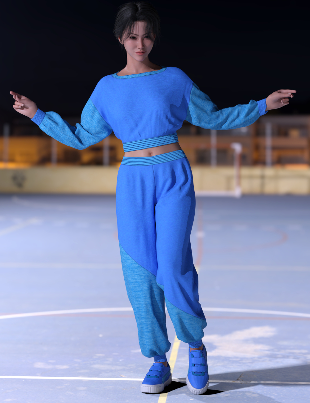 dForce Trendy Tracksuit Outfit for Genesis 9 | Daz 3D