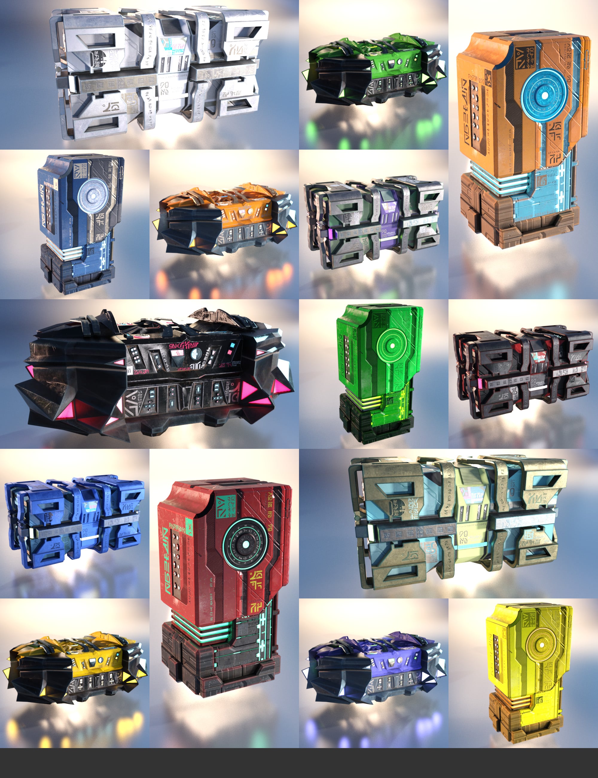 Alien Loot Boxes | Daz 3D