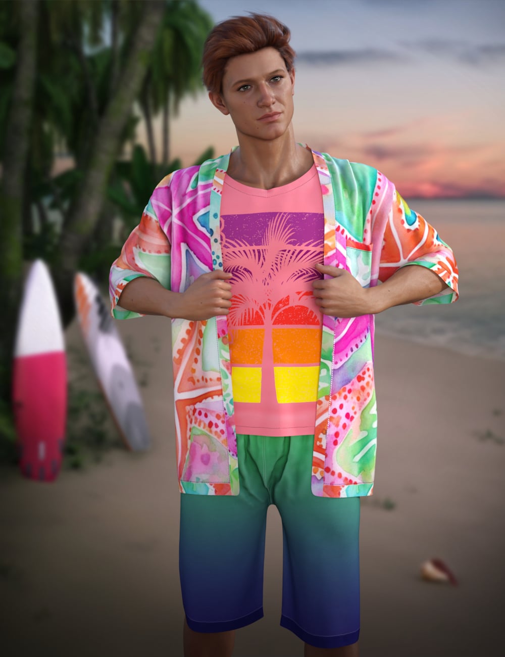 dForce Cool Sun for Genesis 9 and 8 Male | Daz 3D