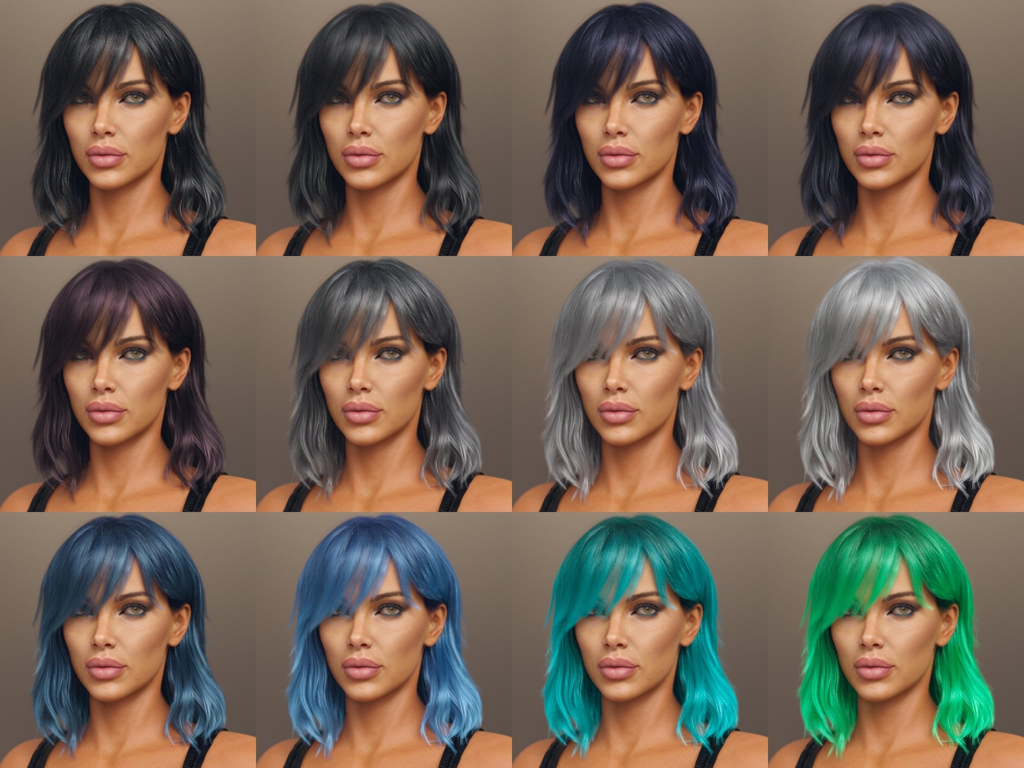 dForce Classic Messy Bob Hair for Genesis 9, 8, and 8.1 Female | Daz 3D