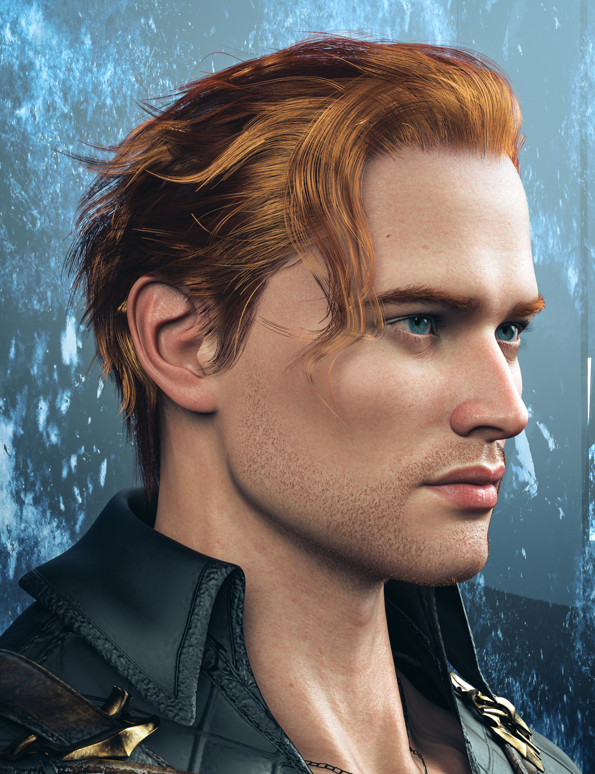 HS Daxar Firestorm Hair for Genesis 9, 8, and 8.1 Male | Daz 3D