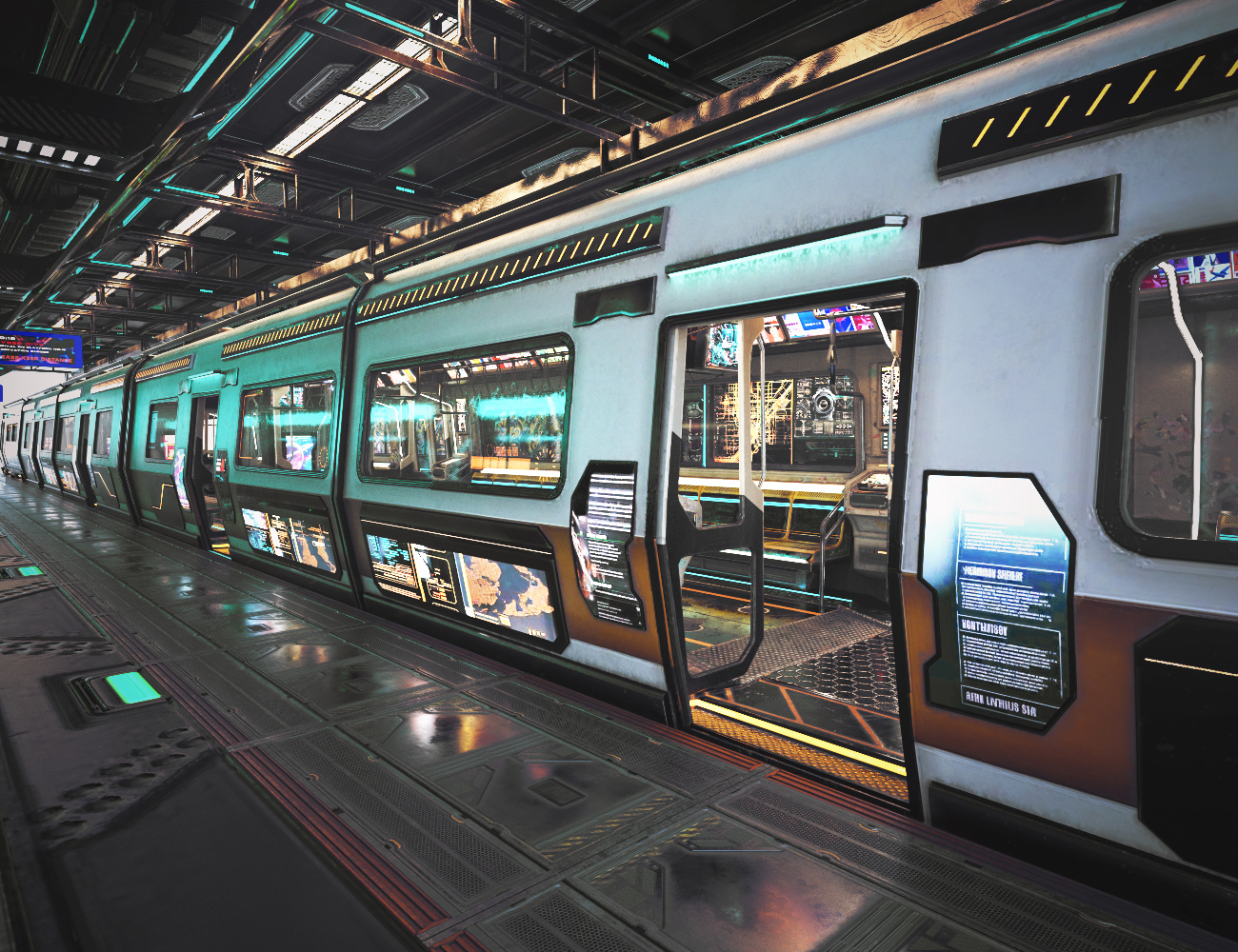 XI Cyberpunk Metro Train | Daz 3D