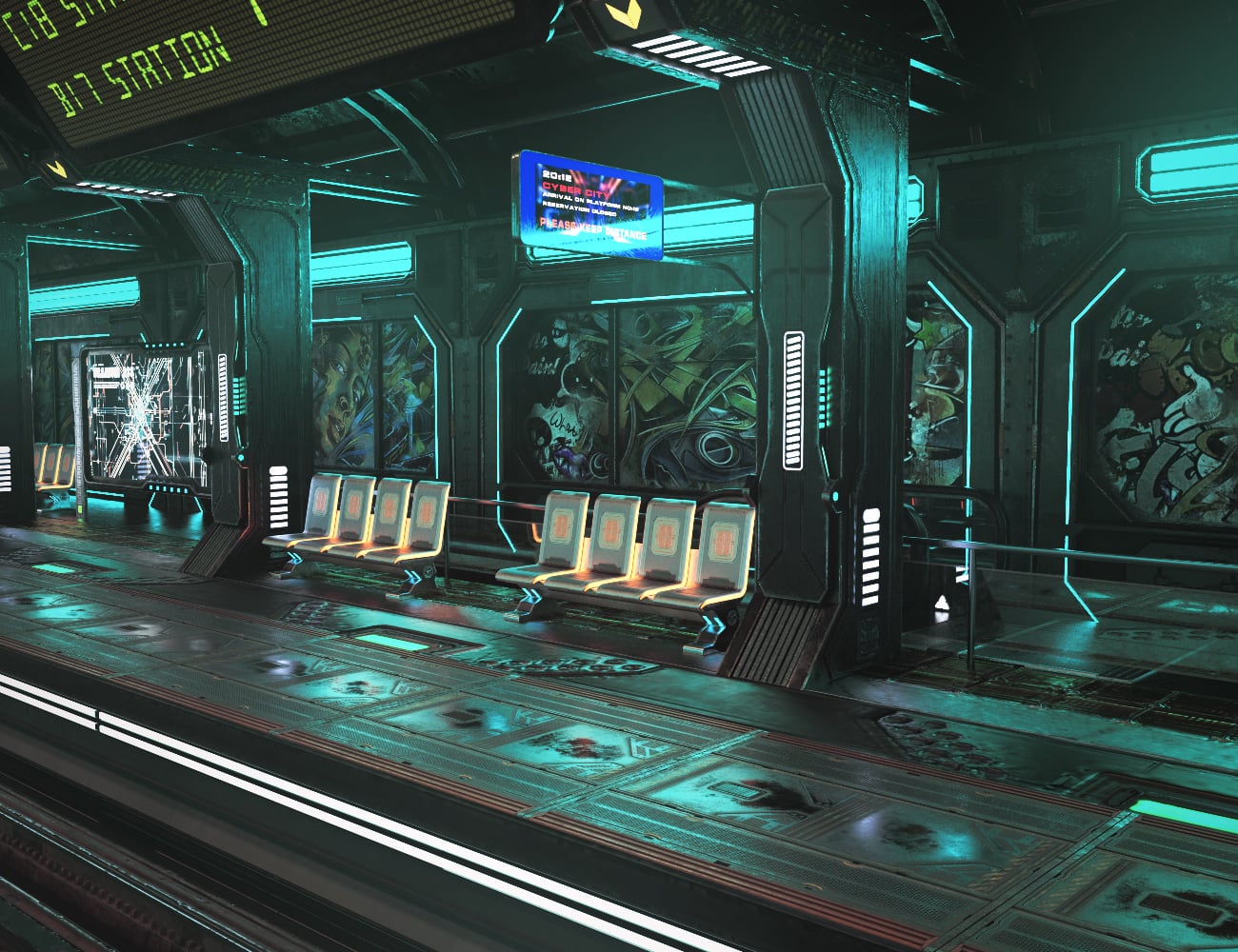 XI Cyberpunk Metro Station | Daz 3D