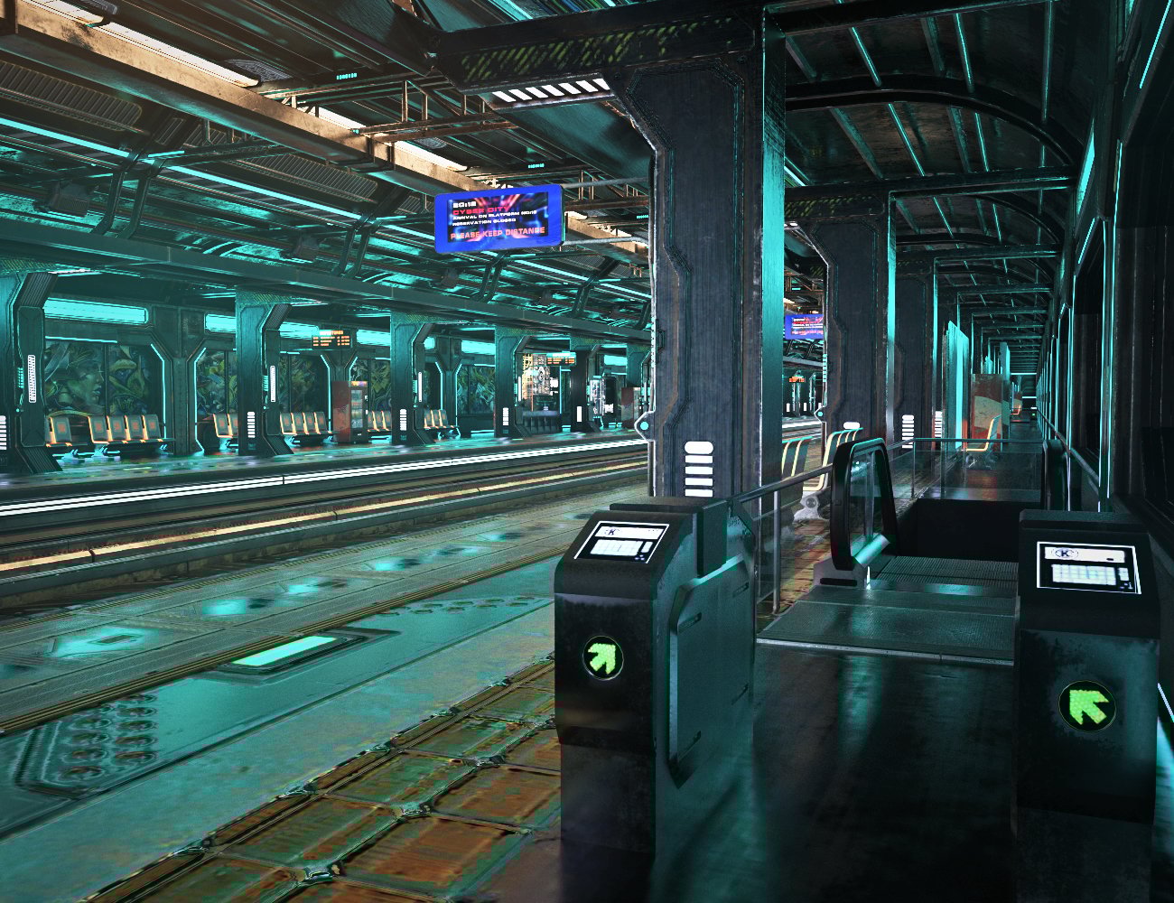 XI Cyberpunk Metro Station | Daz 3D