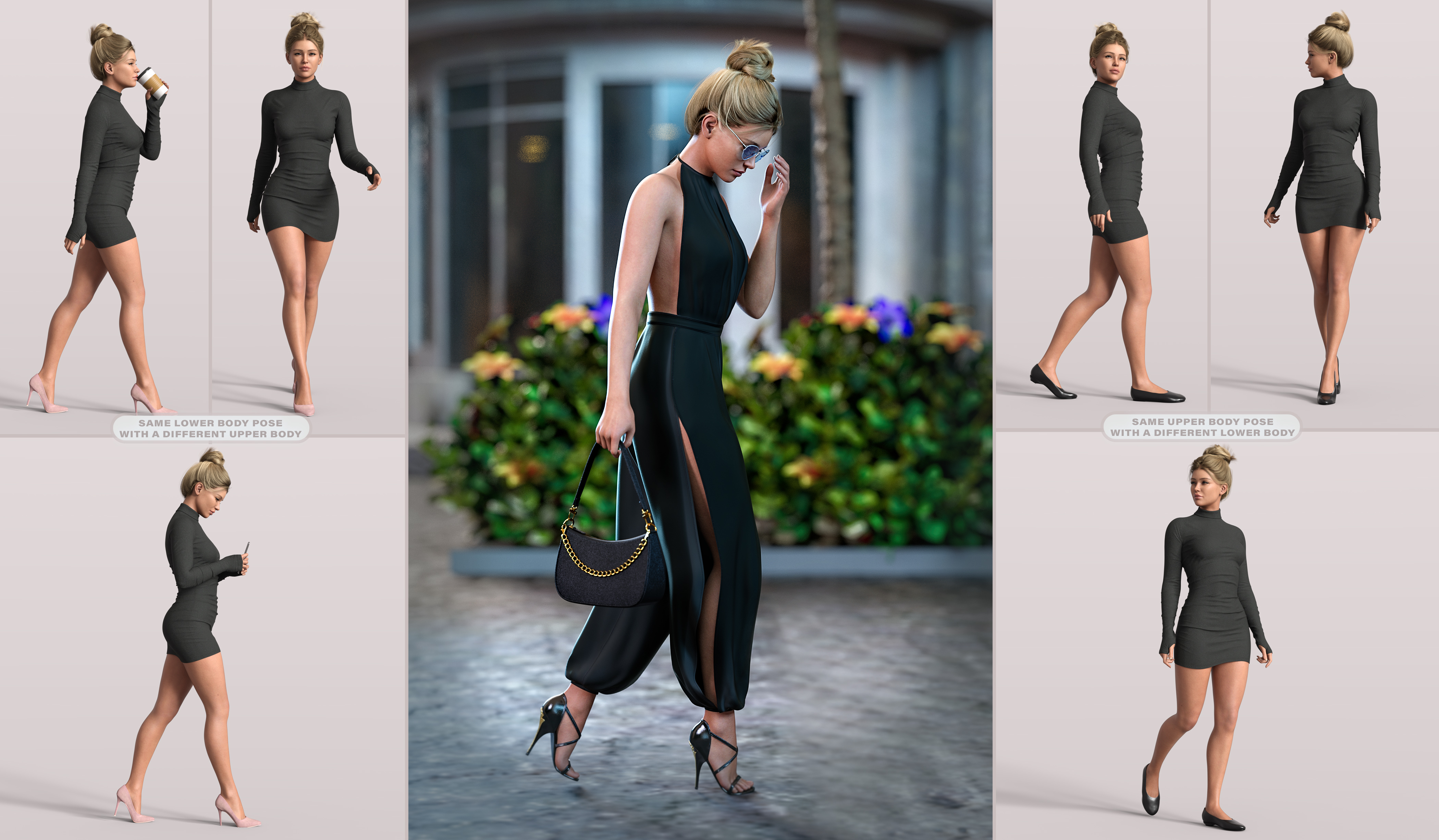 Z Essential Everyday Walking Pose Mega Set For Genesis 9 and 8 Female | Daz 3D