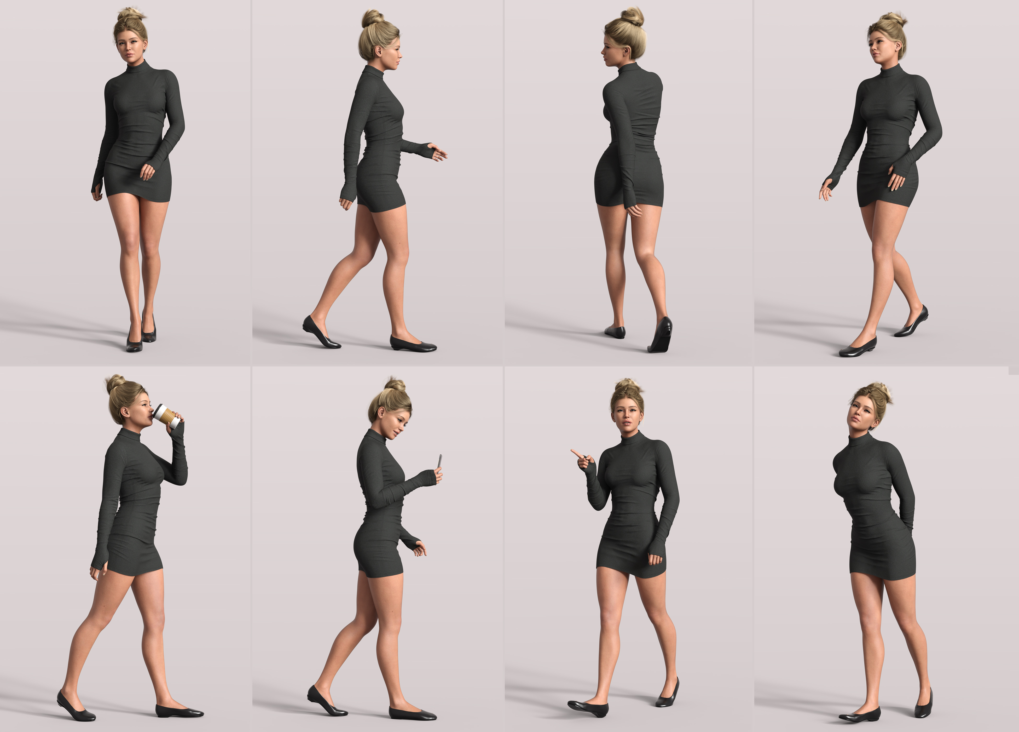 Z Essential Everyday Walking Pose Mega Set For Genesis 9 and 8 Female | Daz 3D
