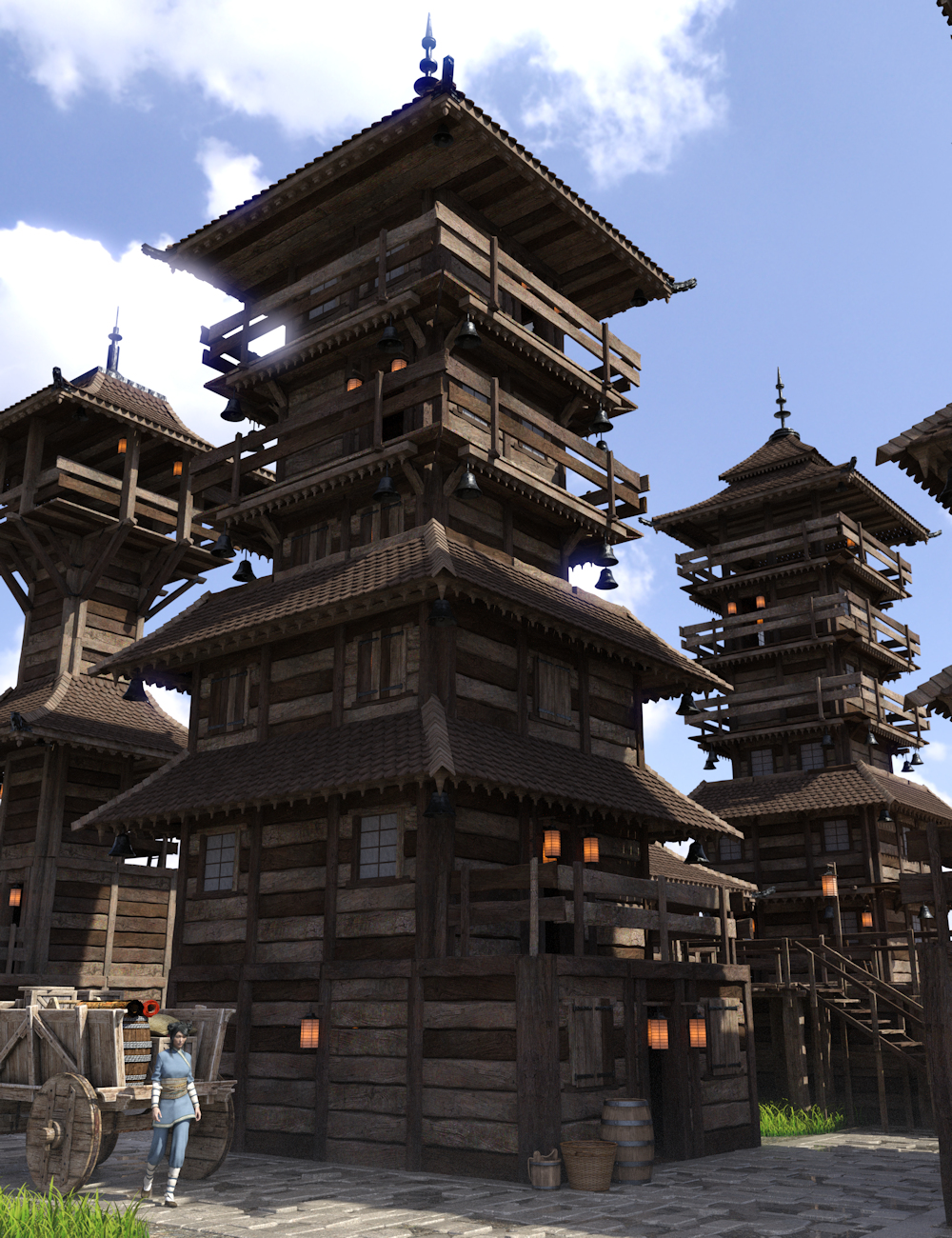 Feudal Japanese Towers 2 | Daz 3D