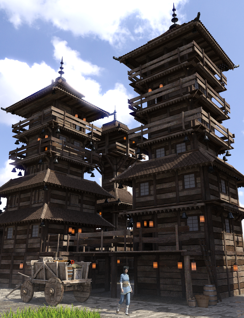Feudal Japanese Towers 2 | Daz 3D