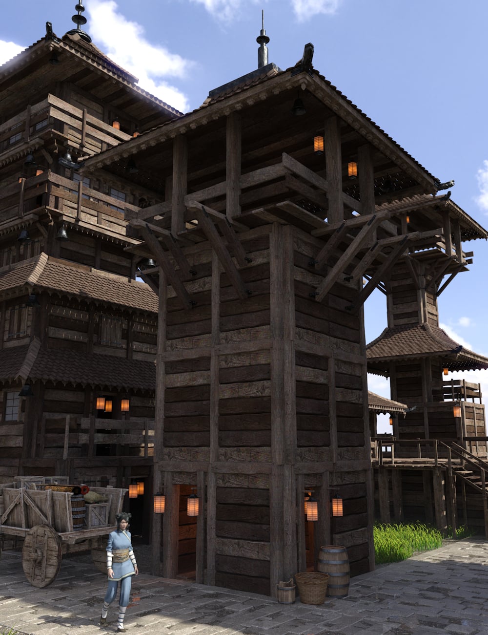 Feudal Japanese Towers 2 | Daz 3D