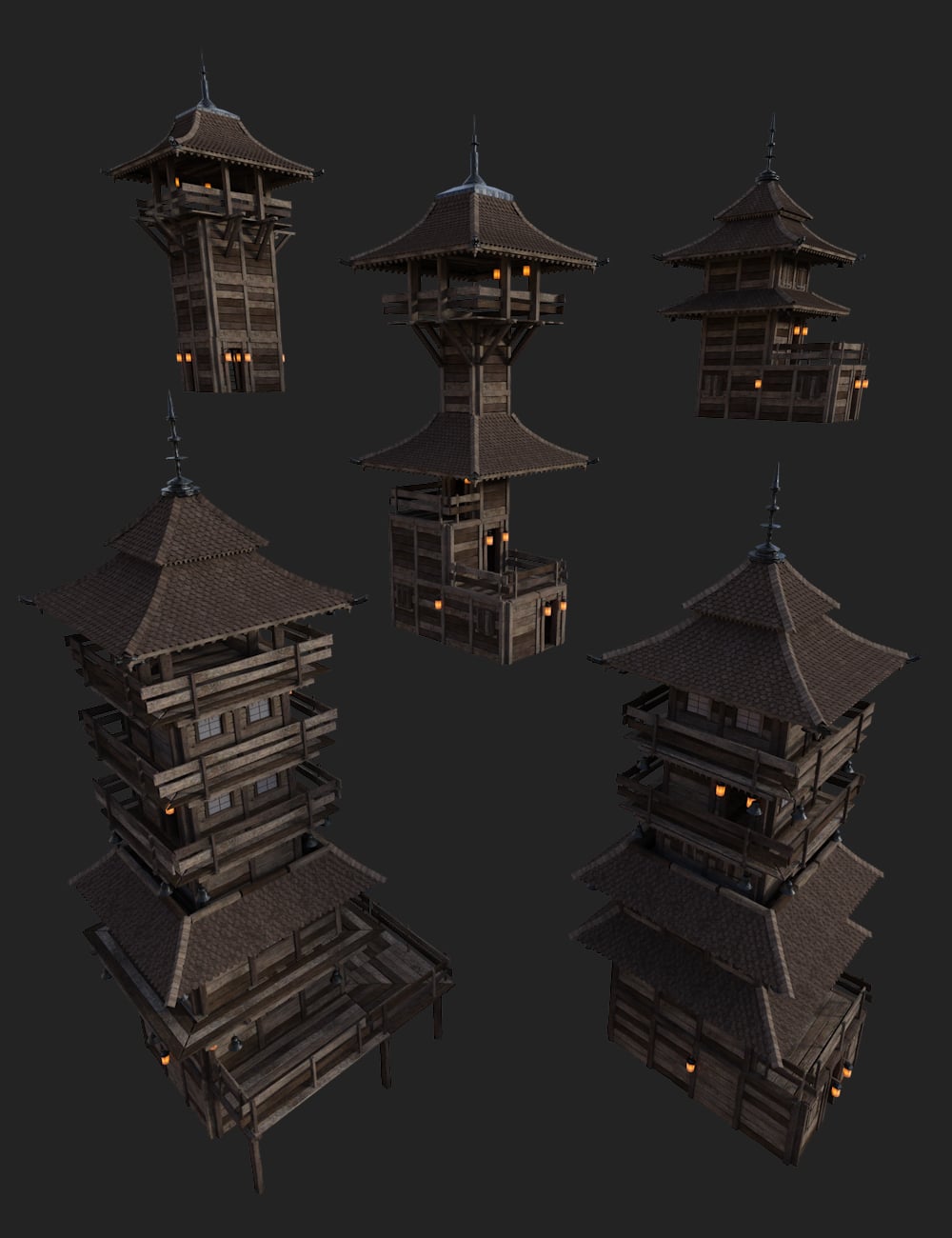 Feudal Japanese Towers 2 | Daz 3D