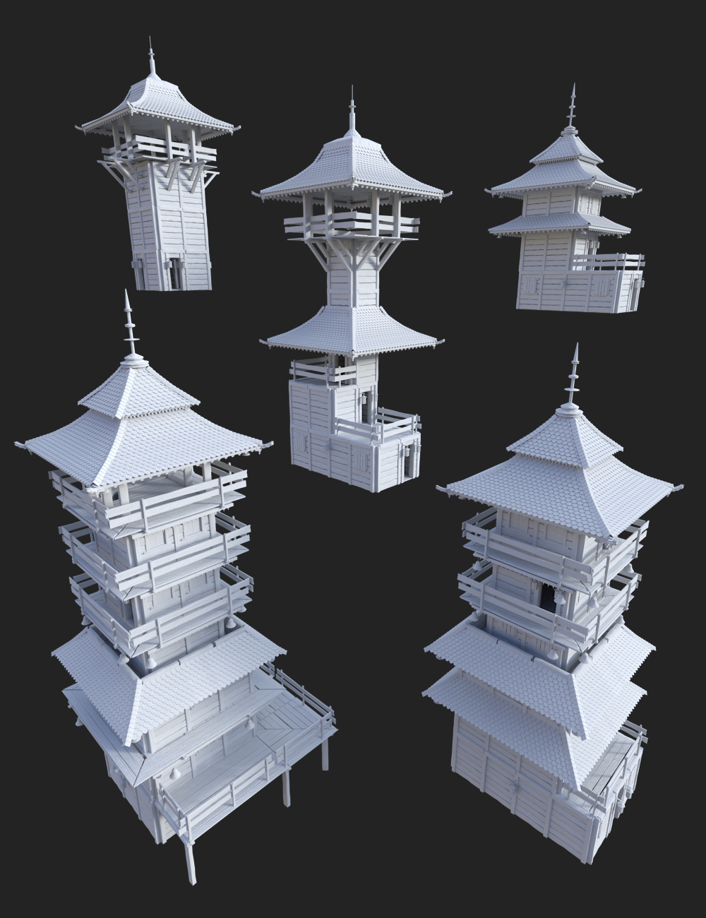 Feudal Japanese Towers 2 | Daz 3D