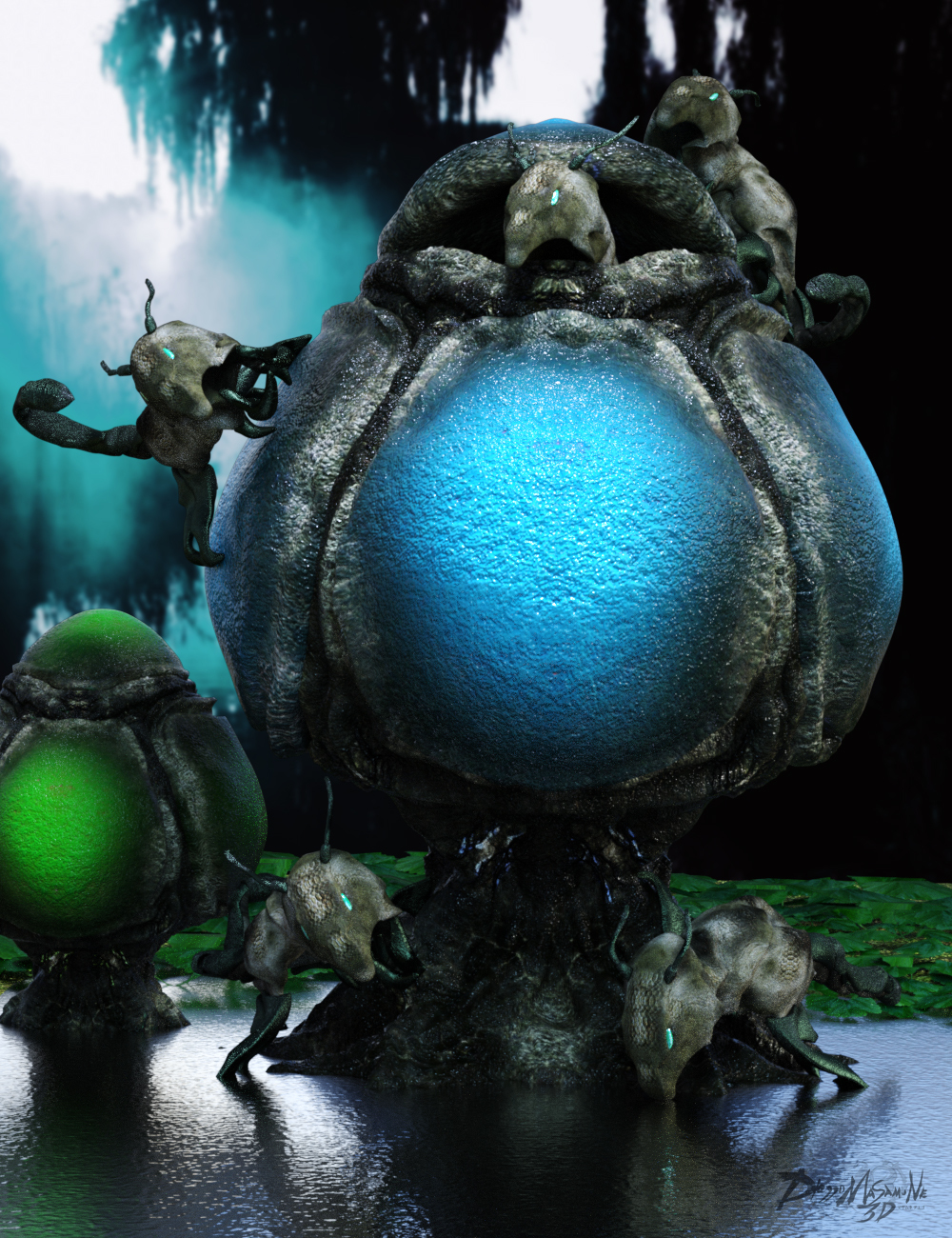 TOGUM Alien Egg and Cub | Daz 3D