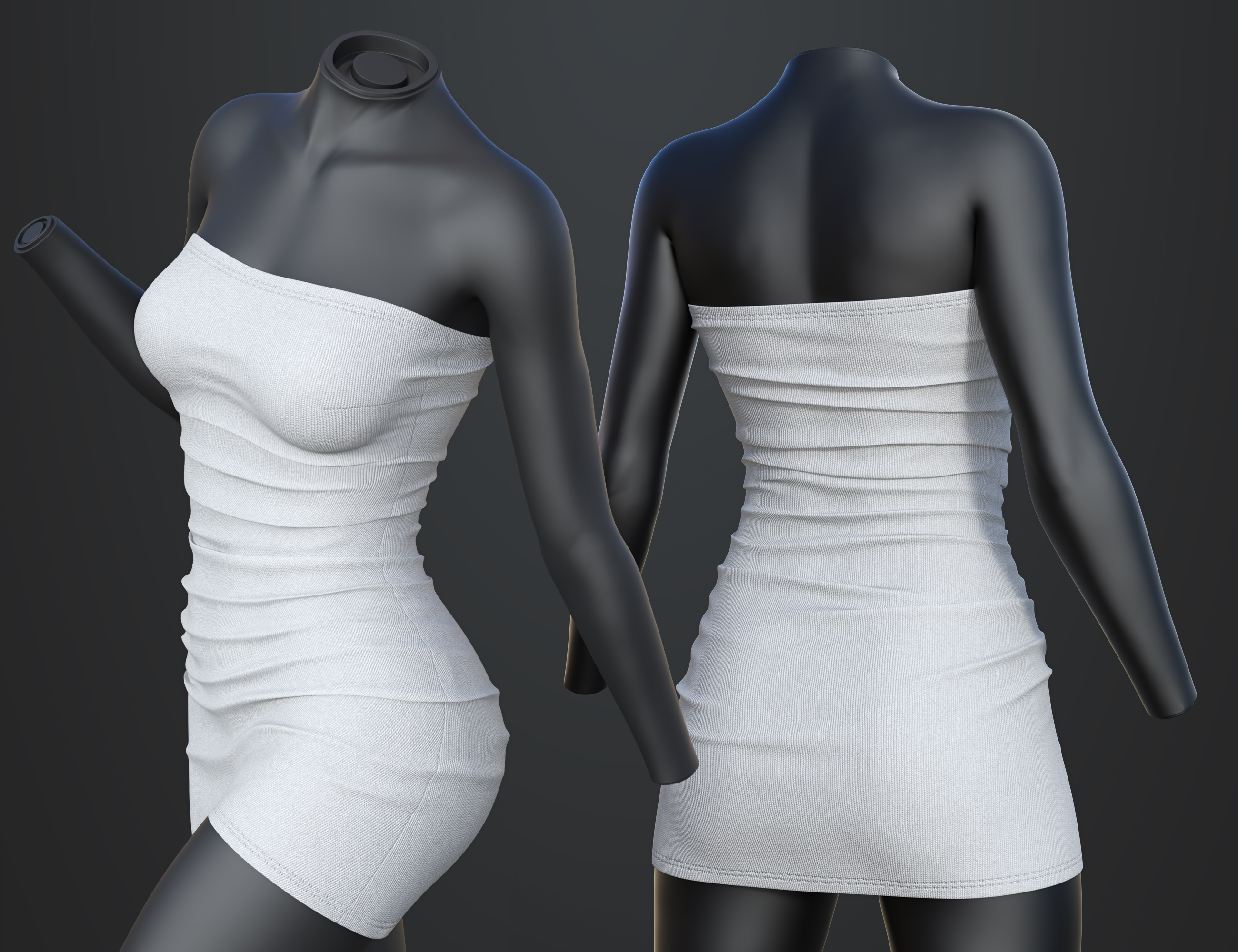 dForce SU Strapless Dress for Genesis 9, 8.1, and 8 Female | Daz 3D
