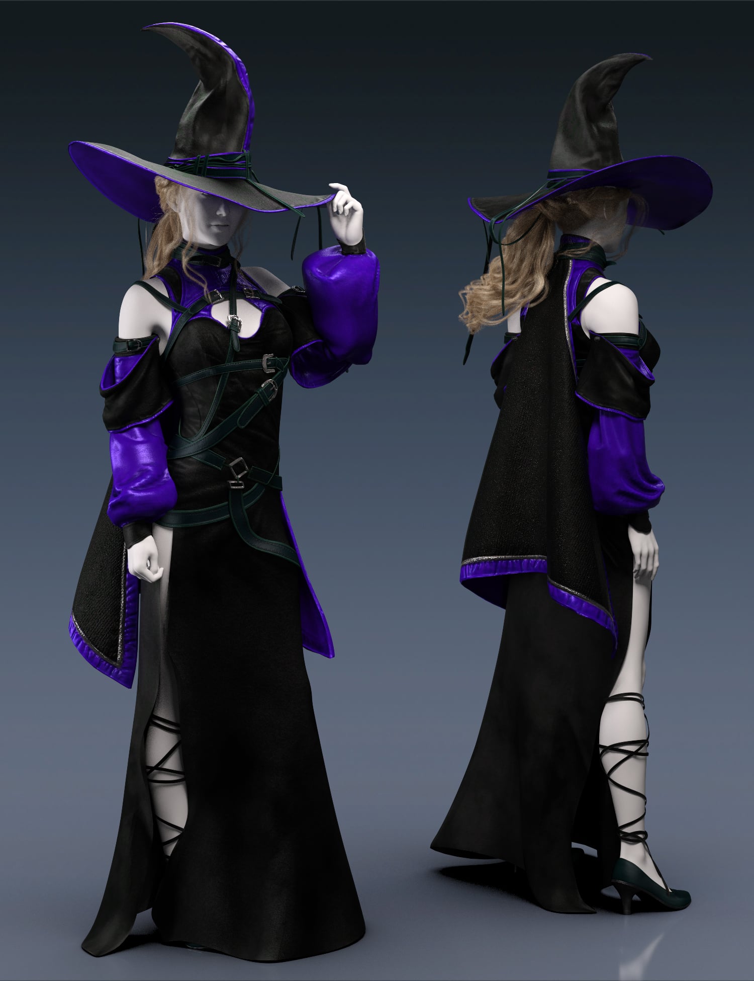 dForce White Witch Outfit Texture Add-On | Daz 3D