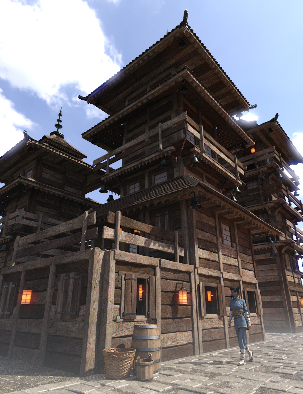 Feudal Japanese Towers 1 | Daz 3D