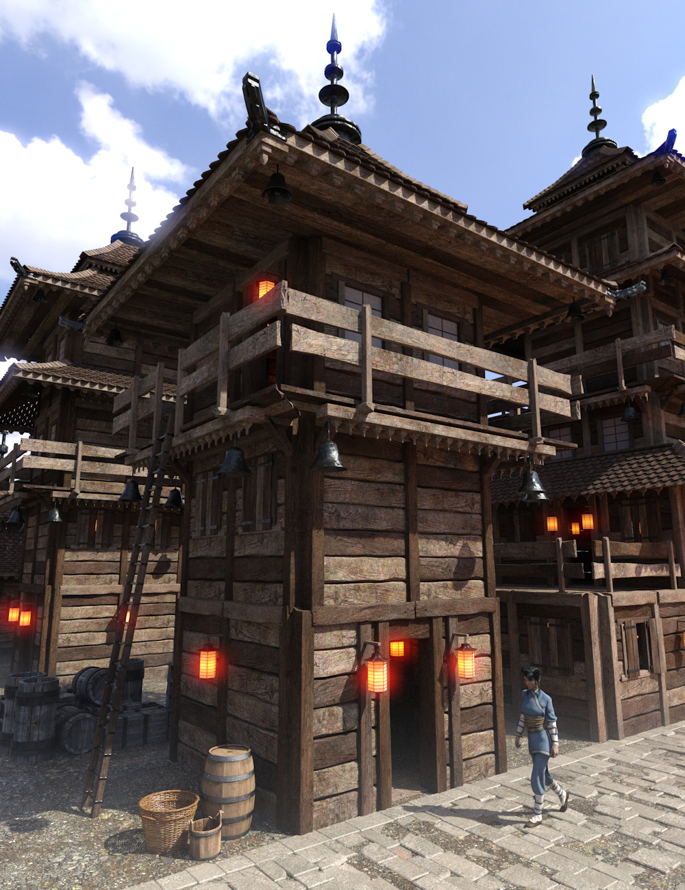 Feudal Japanese Towers 1 | Daz 3D