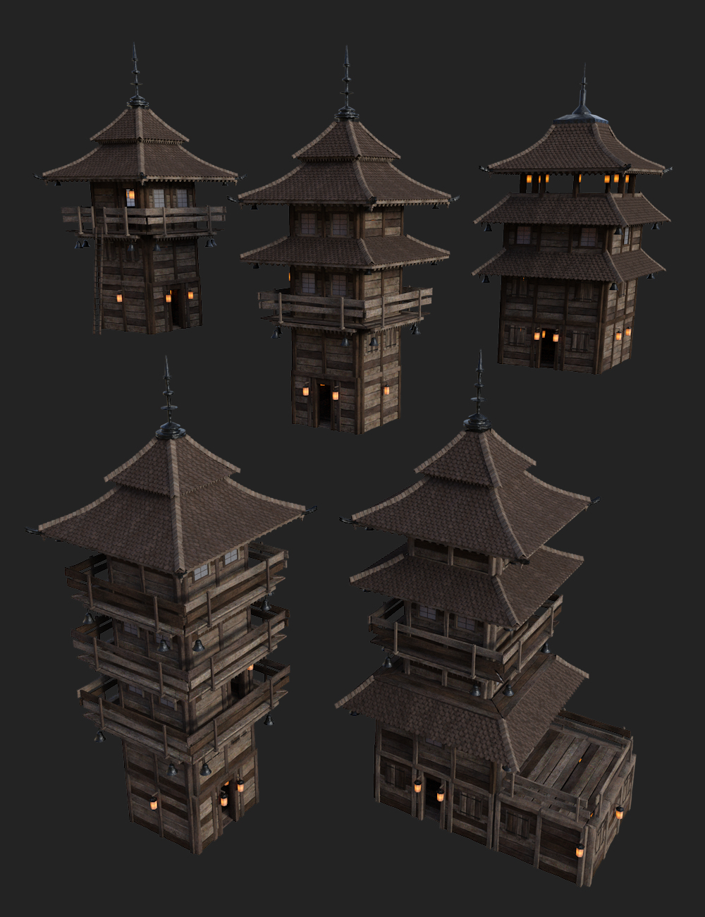 Feudal Japanese Towers 1 | Daz 3D