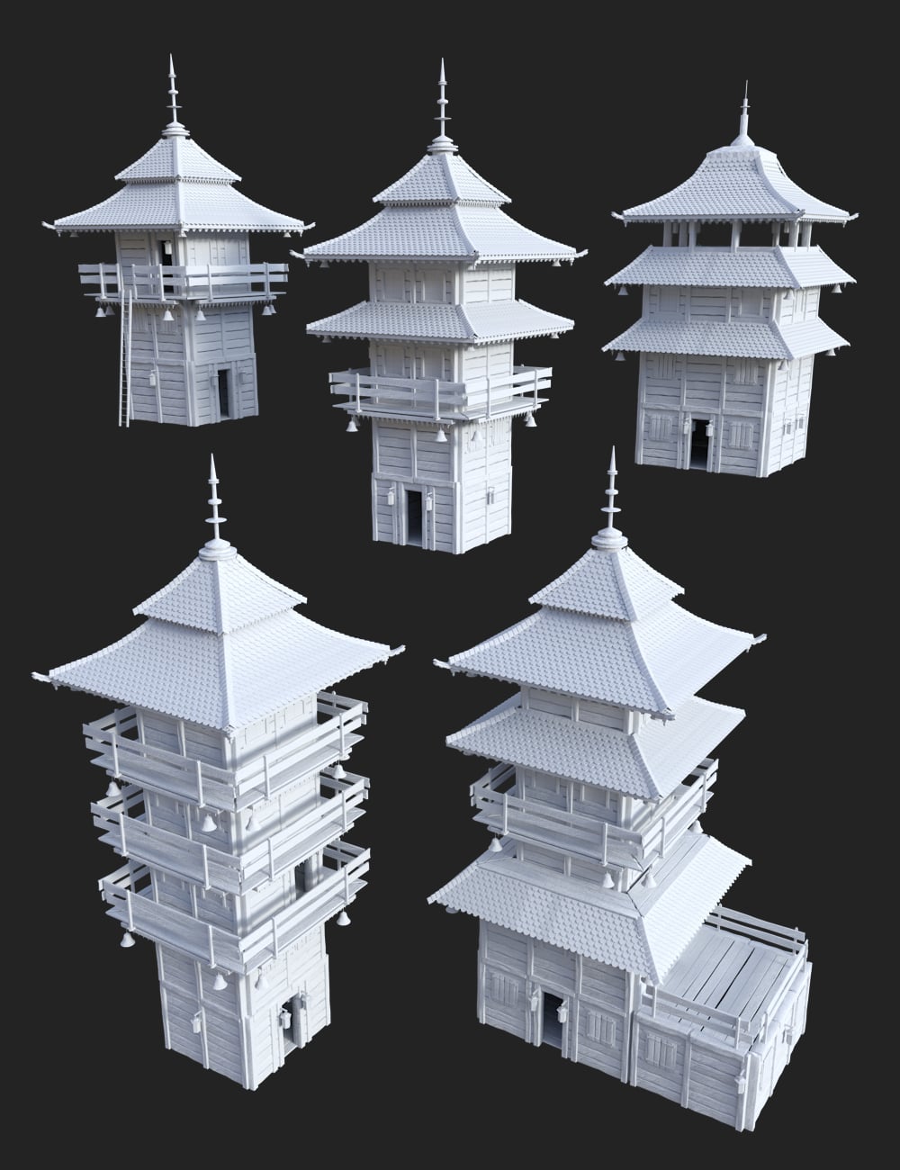 Feudal Japanese Towers 1 | Daz 3D
