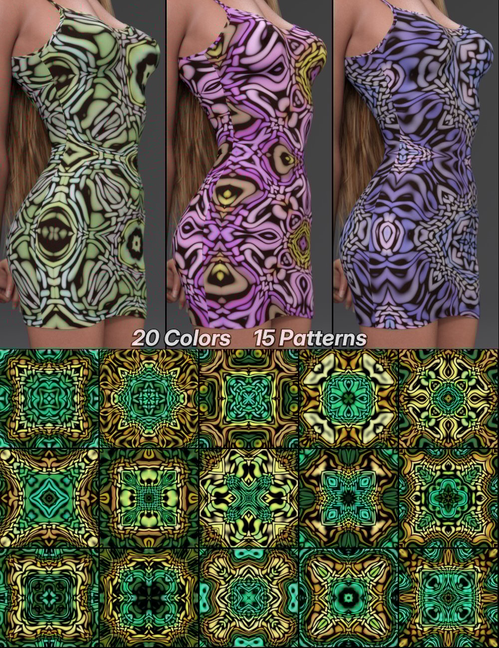 MMX Fancy Fabrics Patterns for Iray | Daz 3D