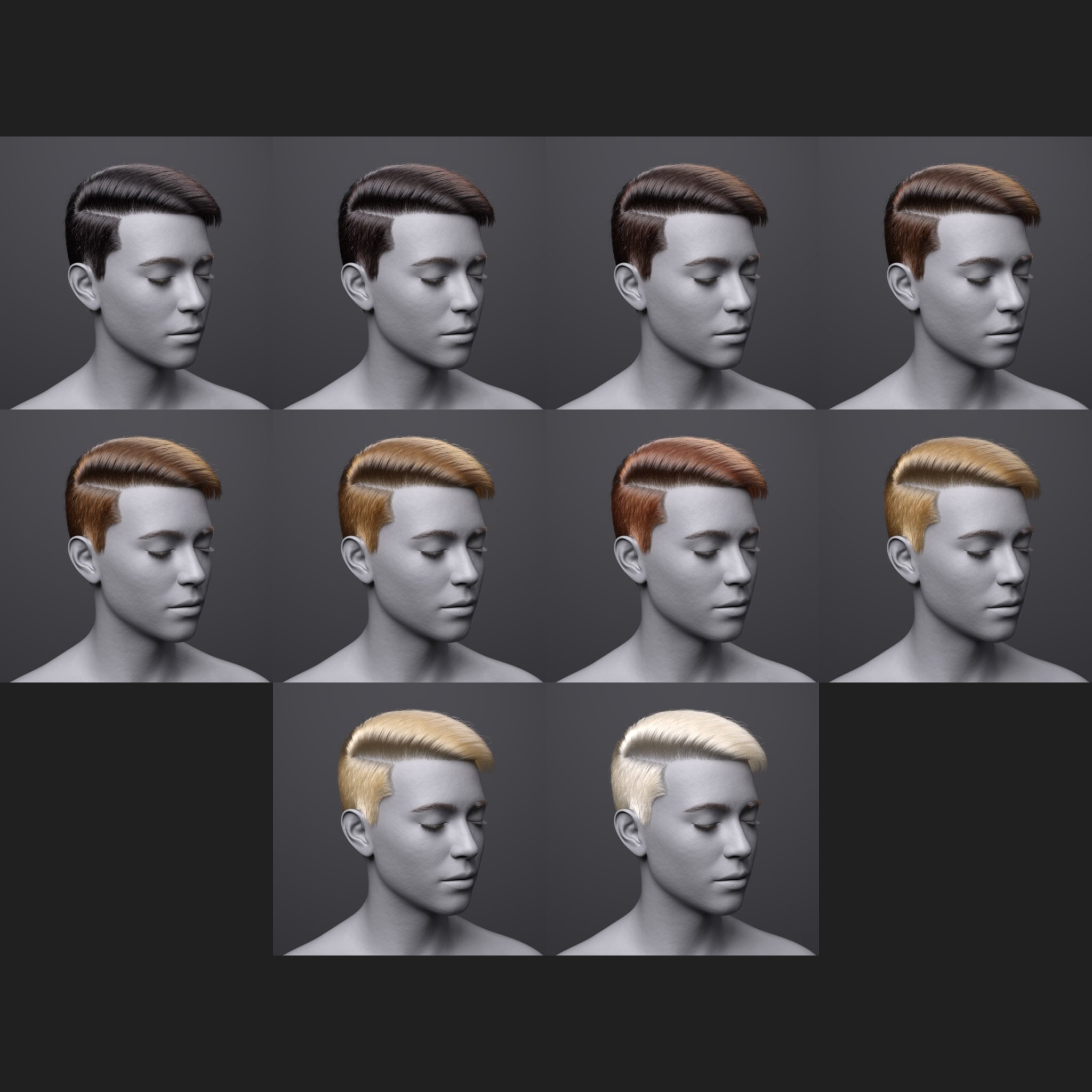 dForce FV Side Part Hair for Genesis 9 | Daz 3D