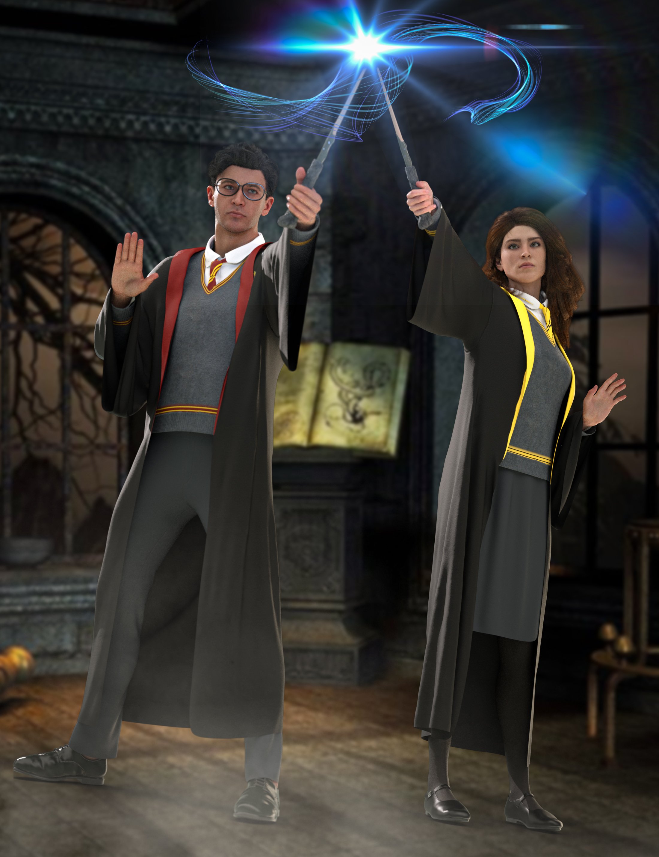 AH dForce Magical Wizard Outfit Texture Add-on | Daz 3D