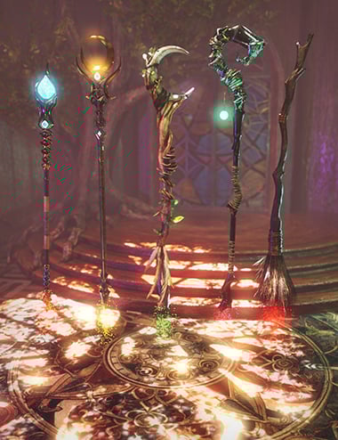 XI Fantasy Staff Set | Daz 3D