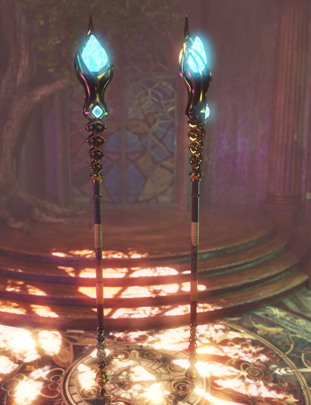 XI Fantasy Staff Set | Daz 3D
