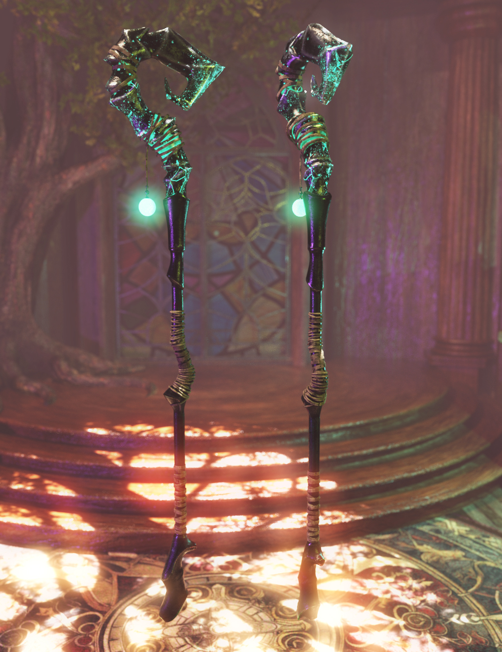 XI Fantasy Staff Set | Daz 3D