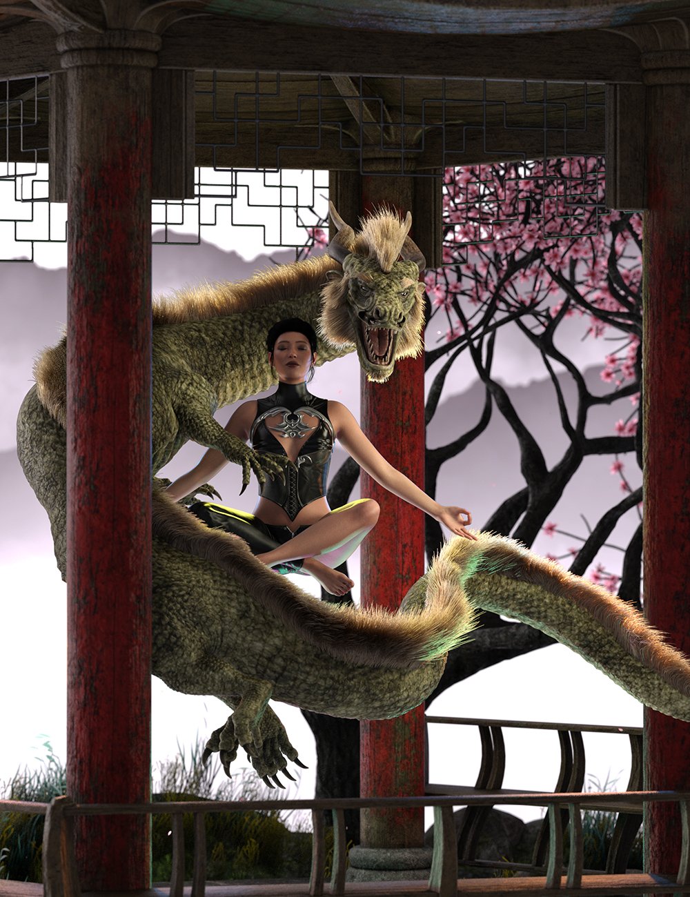 Eastern Partners Poses for Genesis 9 and the RA Royal Eastern Dragon 2 | Daz 3D