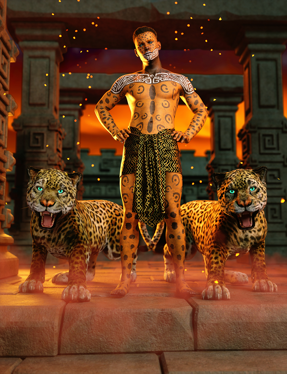 FPE Jaguar Warrior Makeup for Genesis 8 and 8.1 | Daz 3D