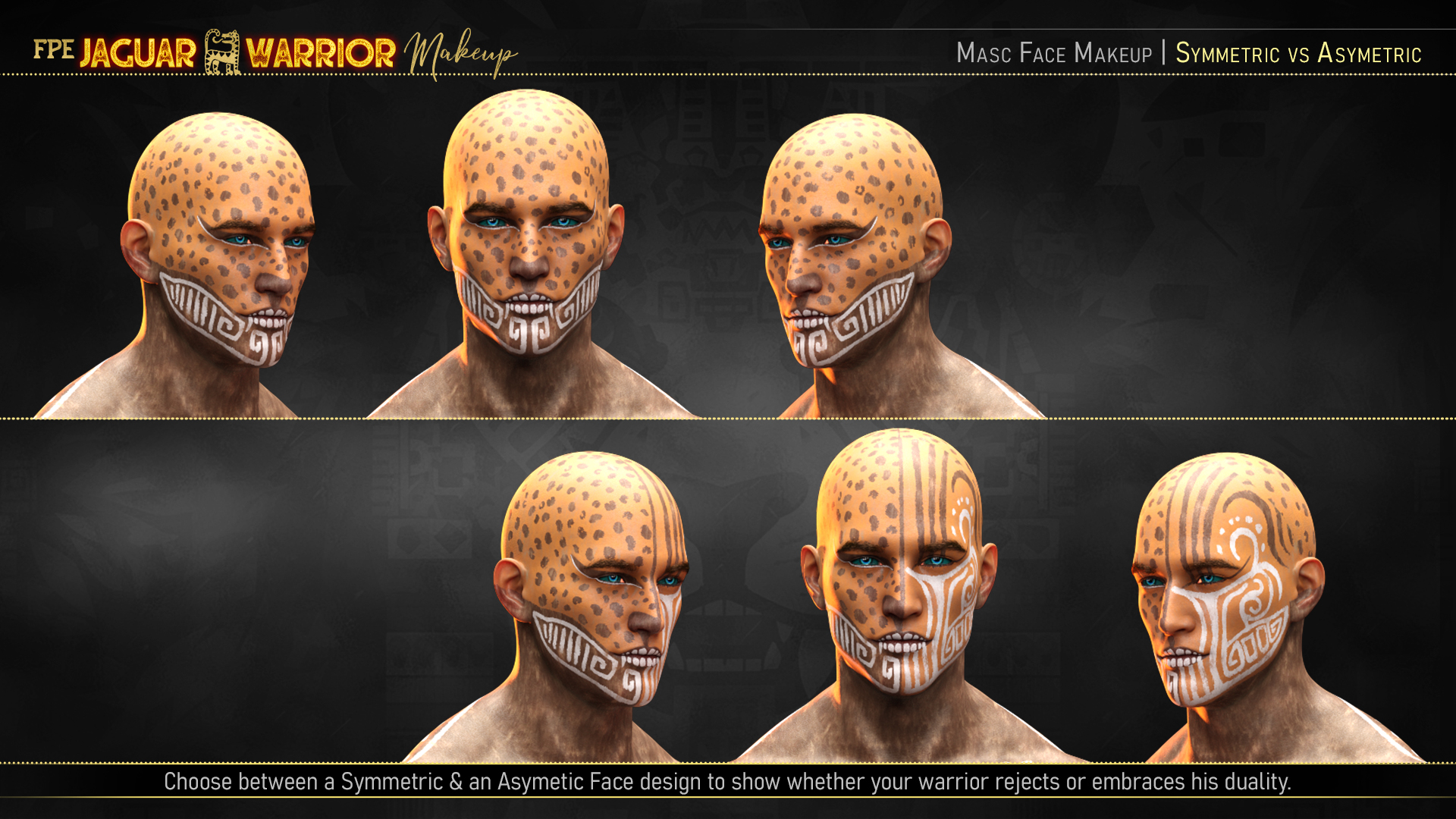 FPE Jaguar Warrior Makeup for Genesis 8 and 8.1 | Daz 3D