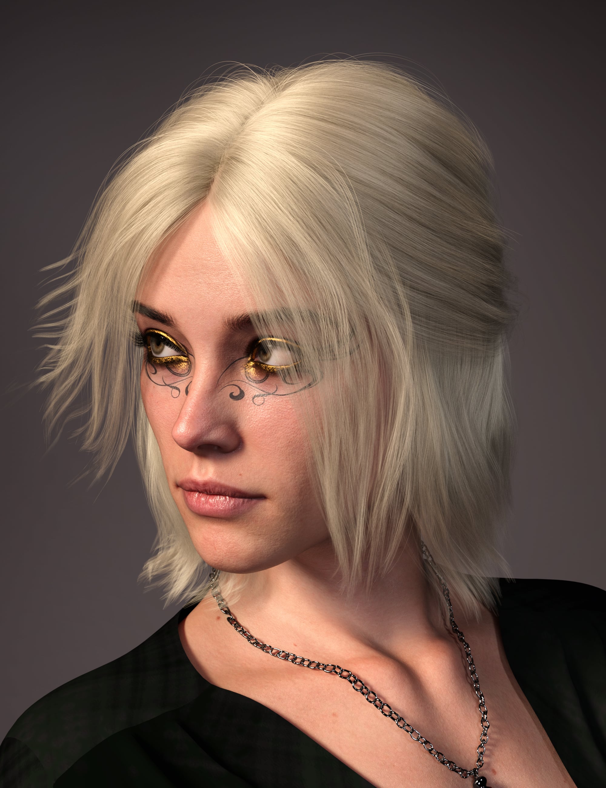 FE Half Ponytail Hair for Genesis 9 | Daz 3D