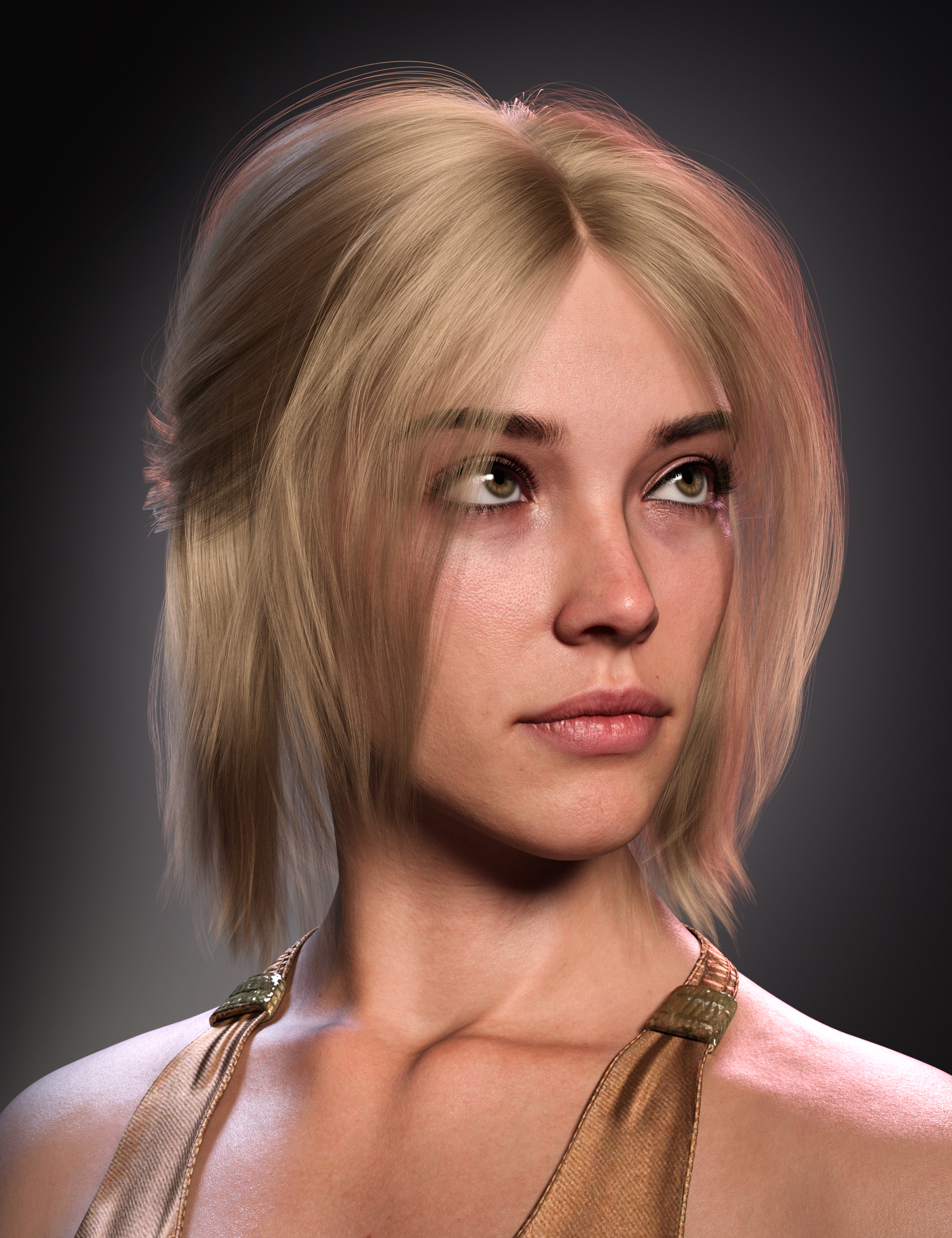 FE Half Ponytail Hair for Genesis 9 | Daz 3D