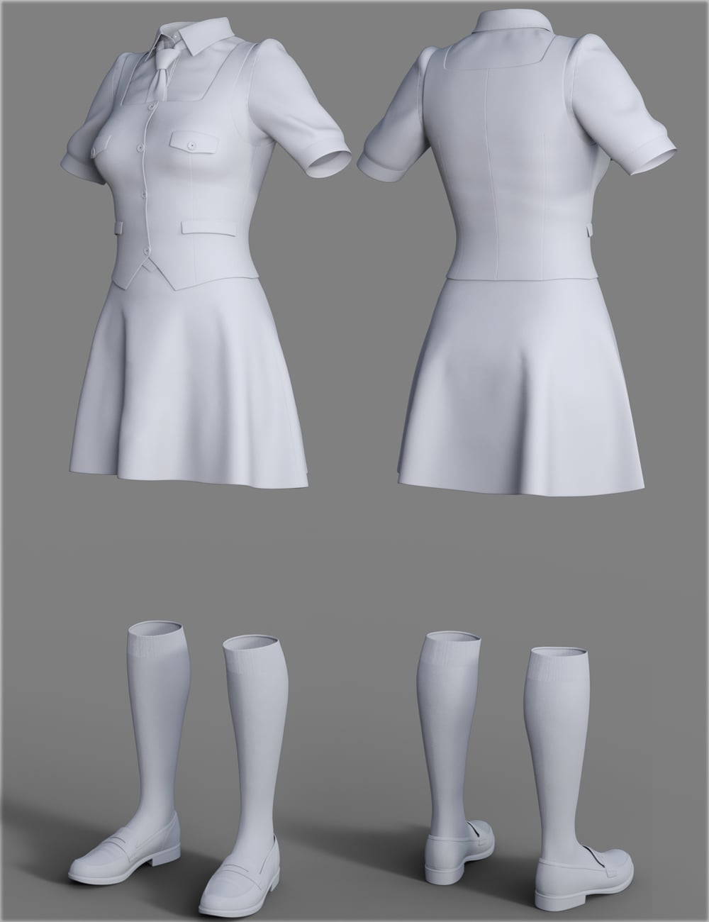 dForce HnC24 Prep School Uniform V1 for Genesis 9 | Daz 3D