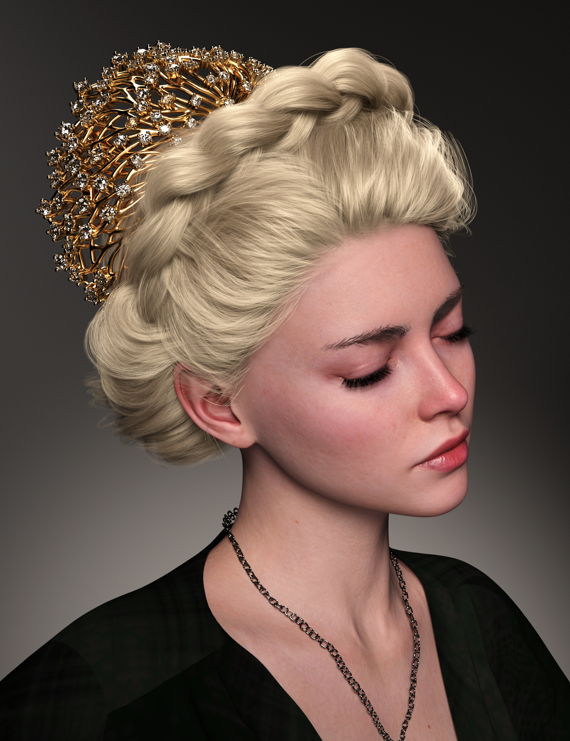 FE Elegant Updo Hair for Genesis 9 and 8 Female | Daz 3D