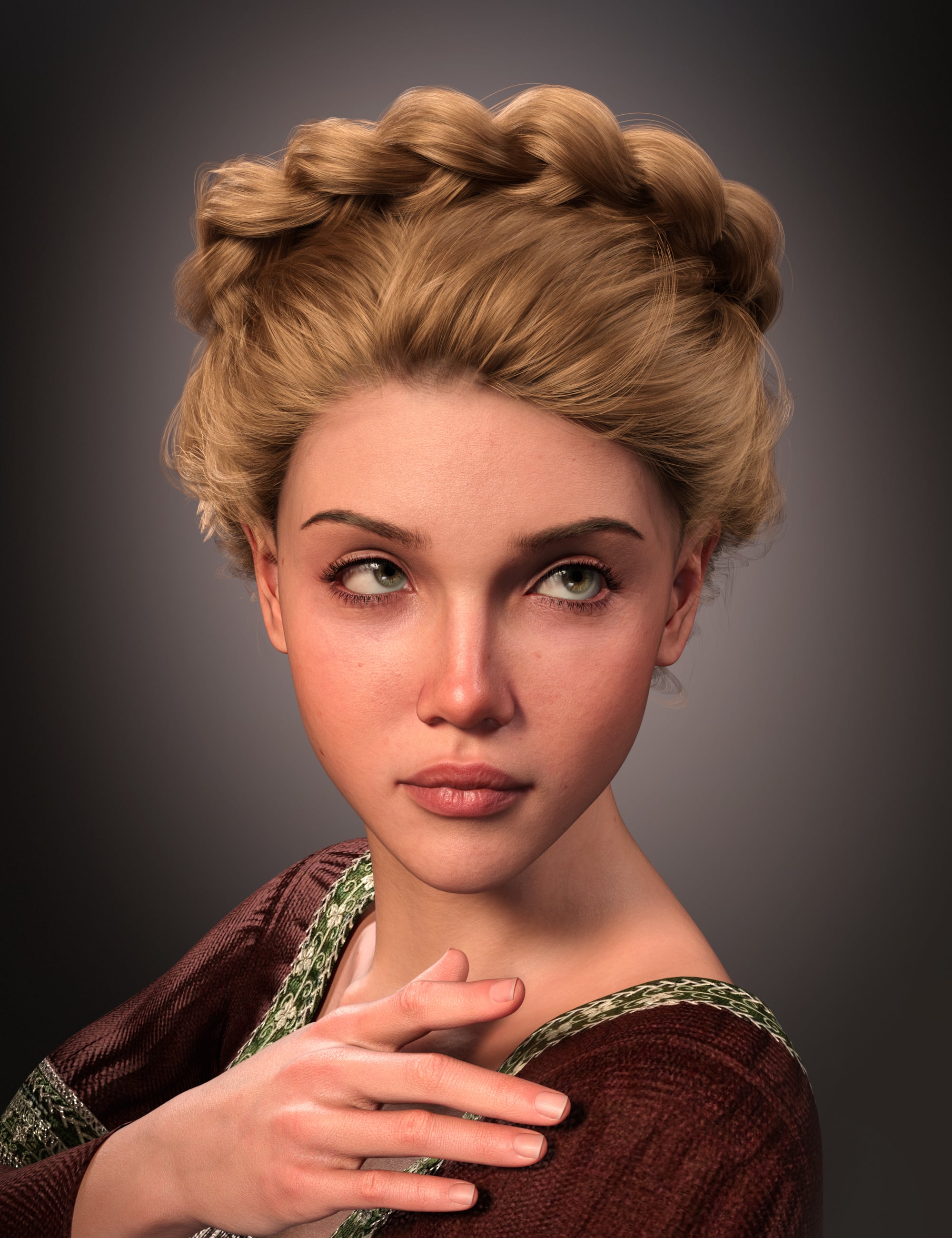FE Elegant Updo Hair for Genesis 9 and 8 Female | Daz 3D