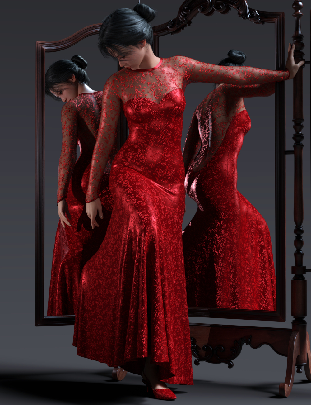 dForce Phantasm Gown Outfit for Genesis 9 | Daz 3D