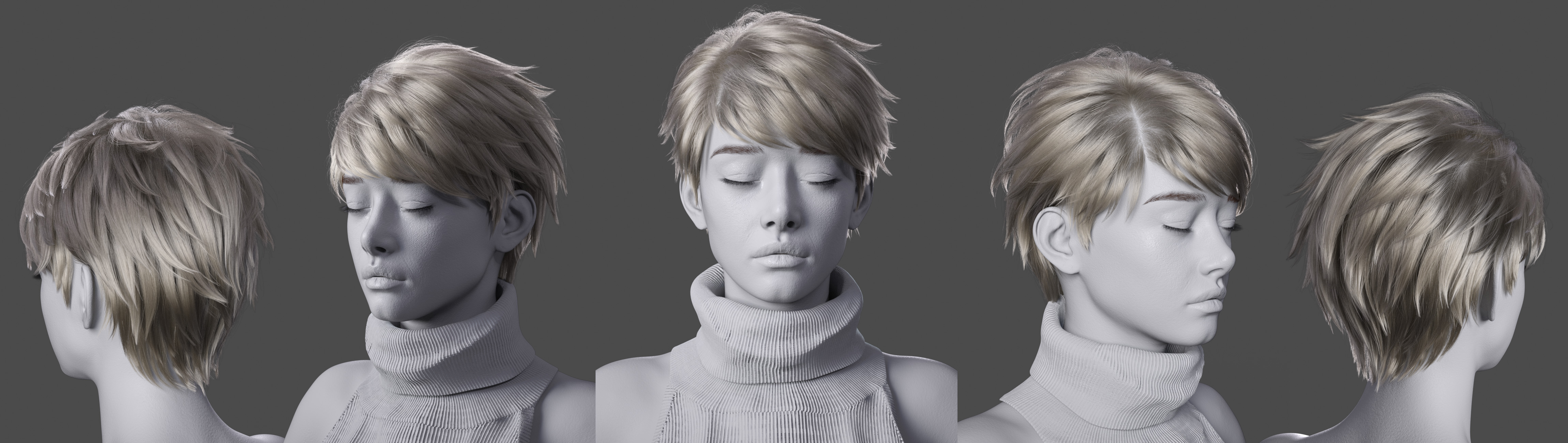 dForce AK Handsome Hair for Genesis 9, 8, and 8.1 | Daz 3D