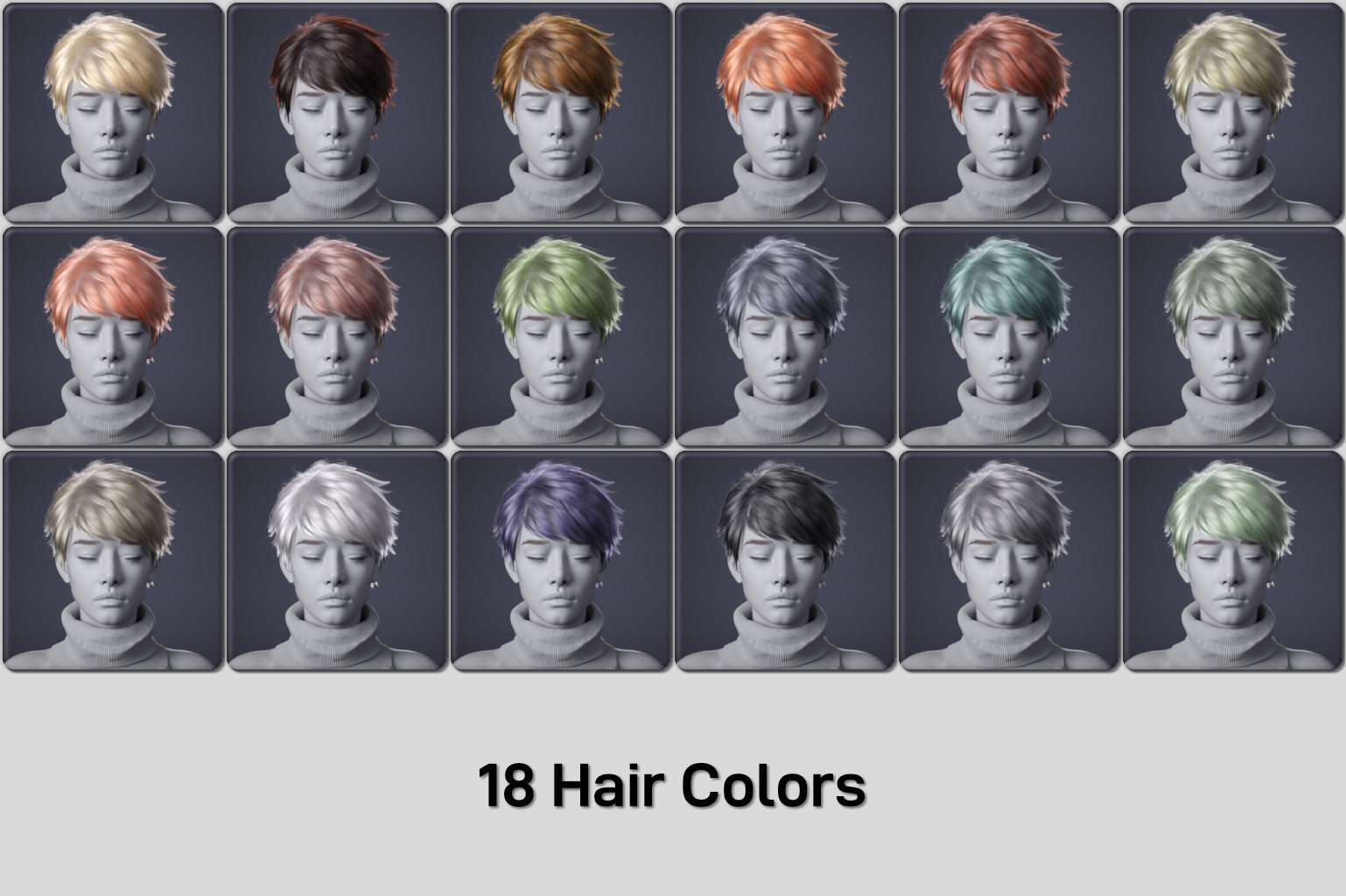 dForce AK Handsome Hair for Genesis 9, 8, and 8.1 | Daz 3D